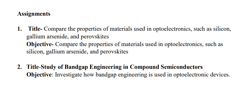 Solved Assignments 1. ﻿Title- ﻿Compare the properties of | Chegg.com