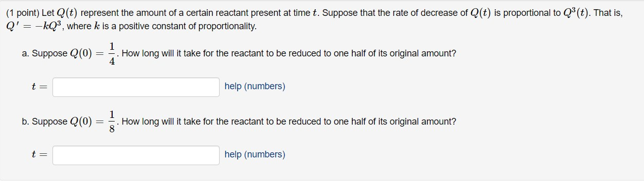 Solved (1 point) Solve y' = y3 if y(0) = 1. y(x) = help | Chegg.com