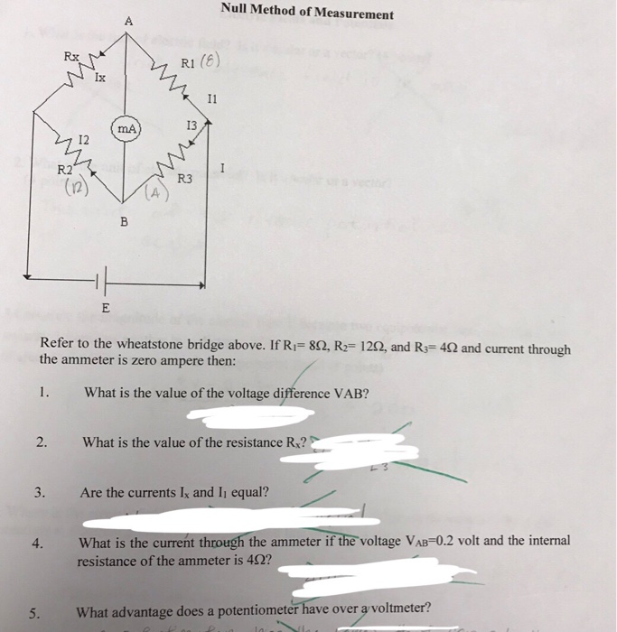 Solved Null Method of Measurement R1 (6 Ix I1 13 12 R2 R3 | Chegg.com