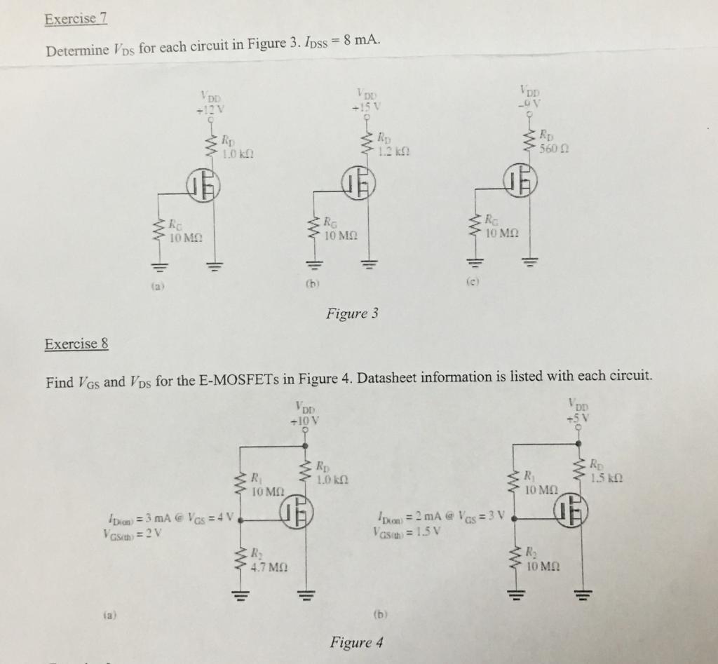 Solved Exercise 2 Determine Vps for each circuit in Figure | Chegg.com