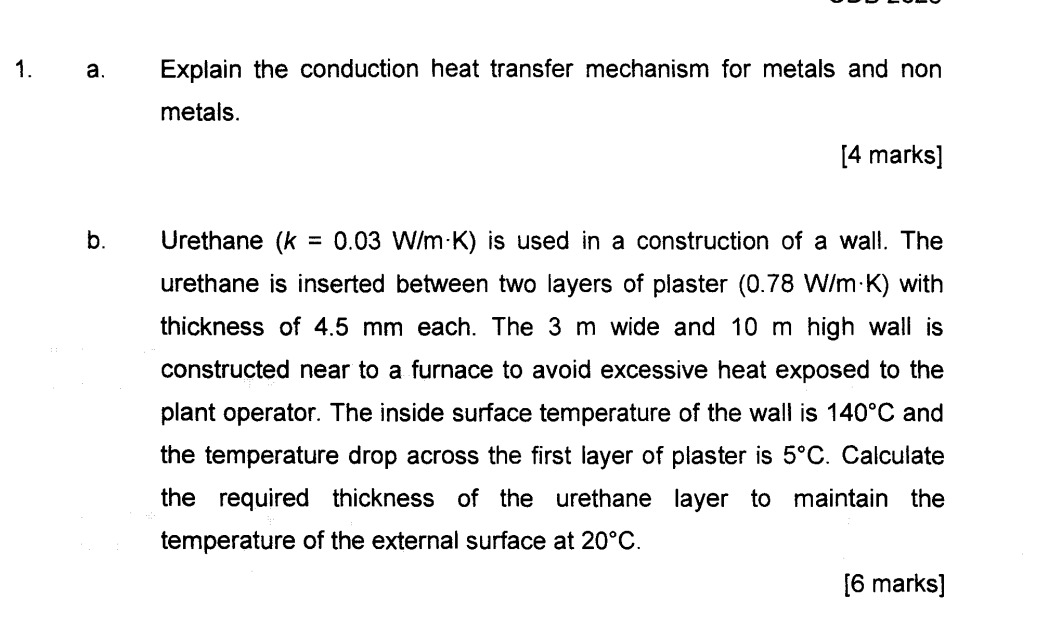 Solved a. Explain the conduction heat transfer mechanism for | Chegg.com