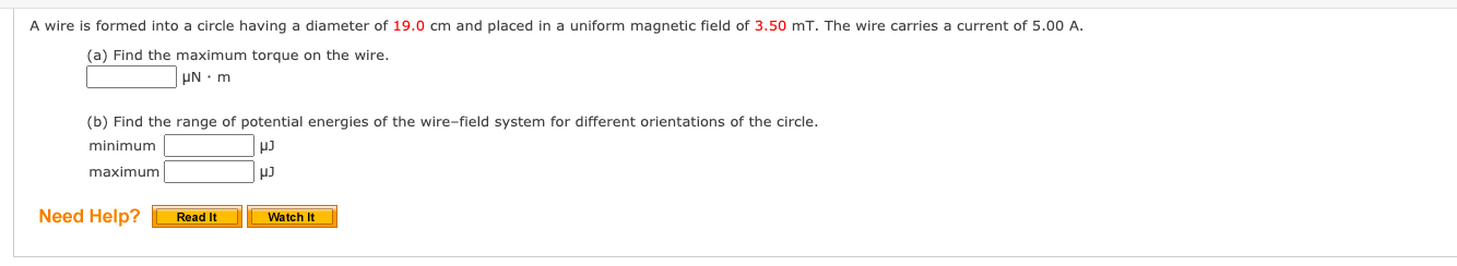 Solved A wire is formed into a circle having a diameter of | Chegg.com