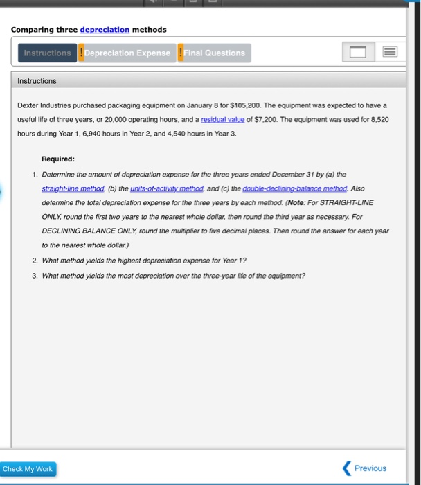 Solved Comparing three depreciation methods Instructions | Chegg.com Solved Comparing three depreciation methods Instructions | Chegg.com