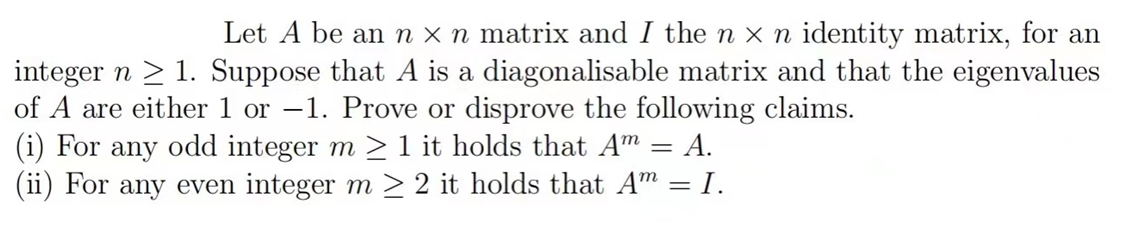 Solved [5] Let A be an n x n matrix and I the n x n identity | Chegg.com