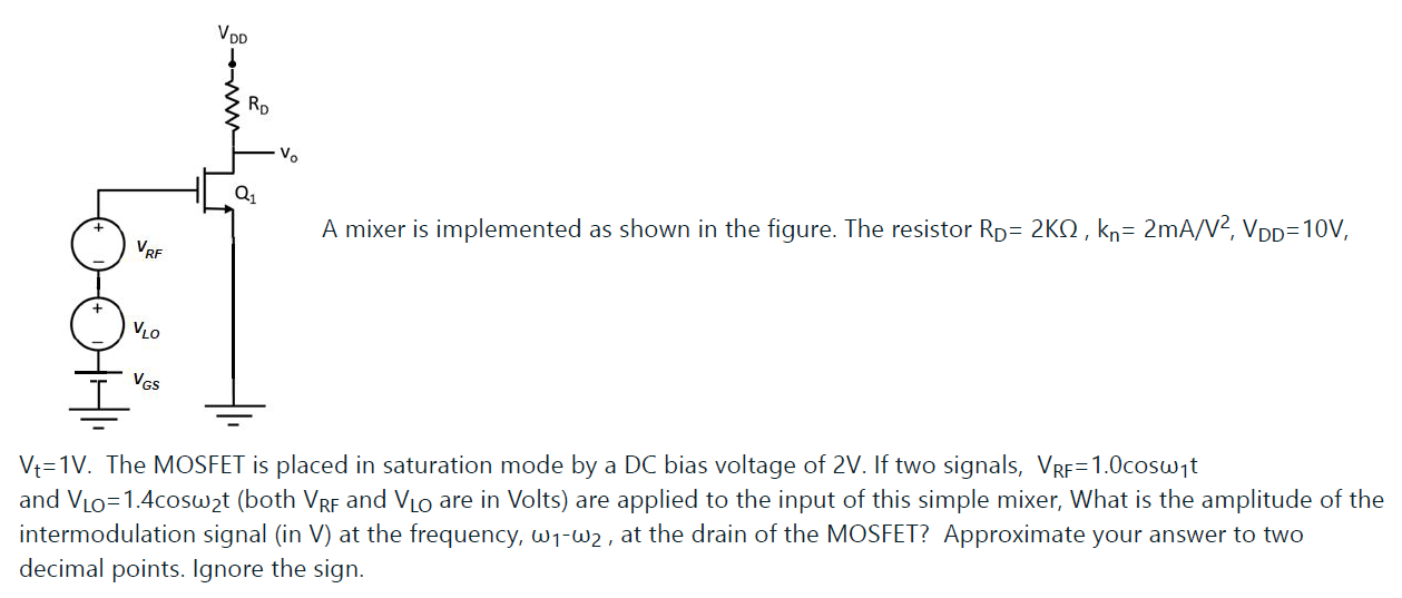 Solved Voo RO VO Q1 A mixer is implemented as shown in the | Chegg.com