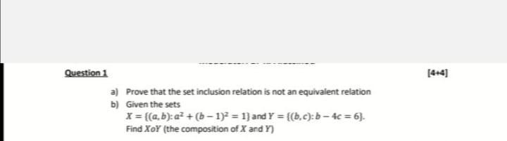 Solved Question 1 a) Prove that the set inclusion relation | Chegg.com