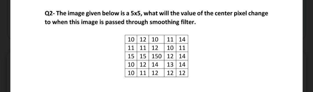 Solved Q2-The image given below is a 5x5, what will the | Chegg.com