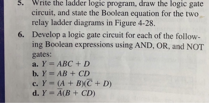 Solved 5 Write The Ladder Logic Program Draw The Logic