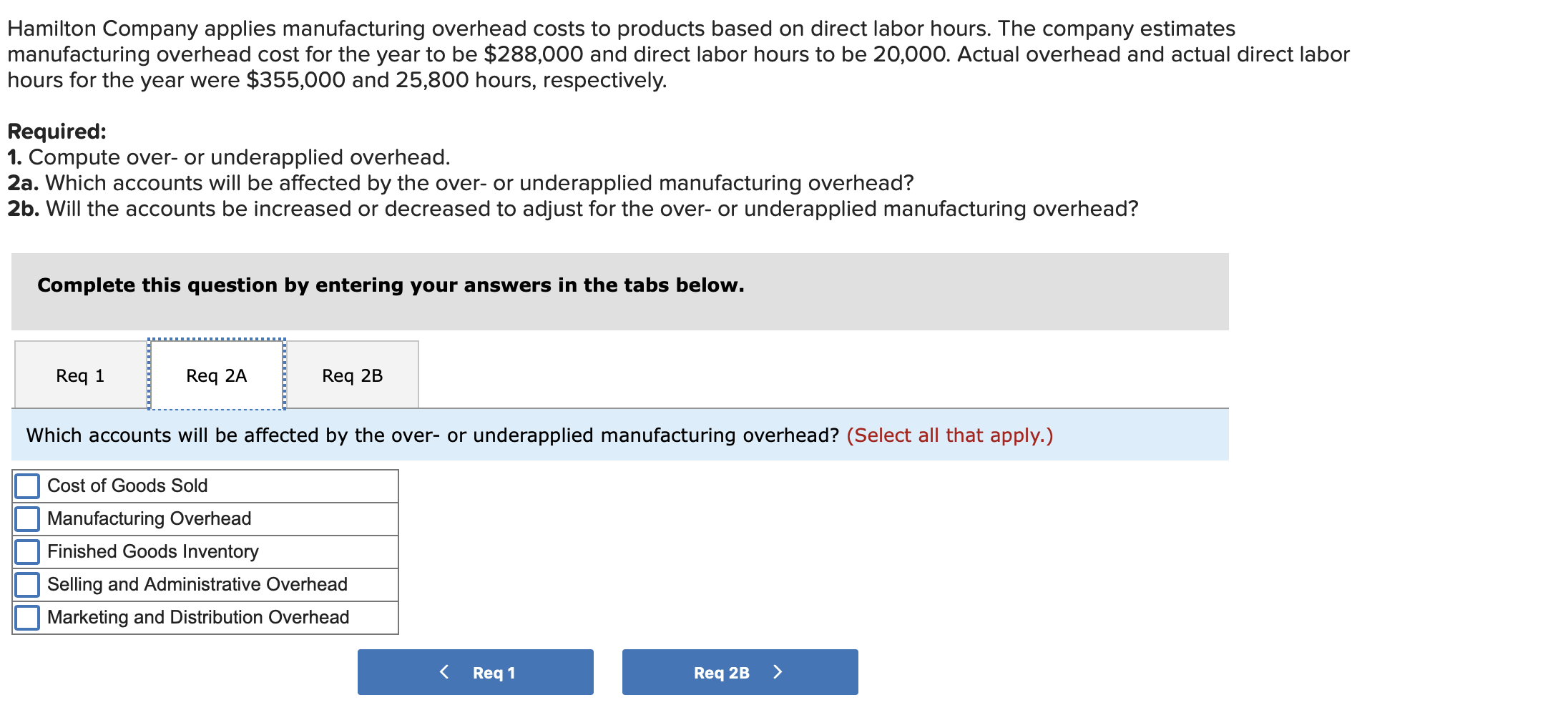 Solved Hamilton Company applies manufacturing overhead costs | Chegg.com
