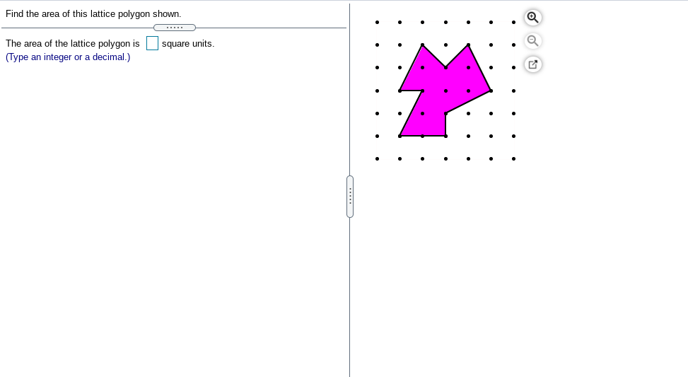 Solved Find the area of this lattice polygon shown. The area | Chegg.com