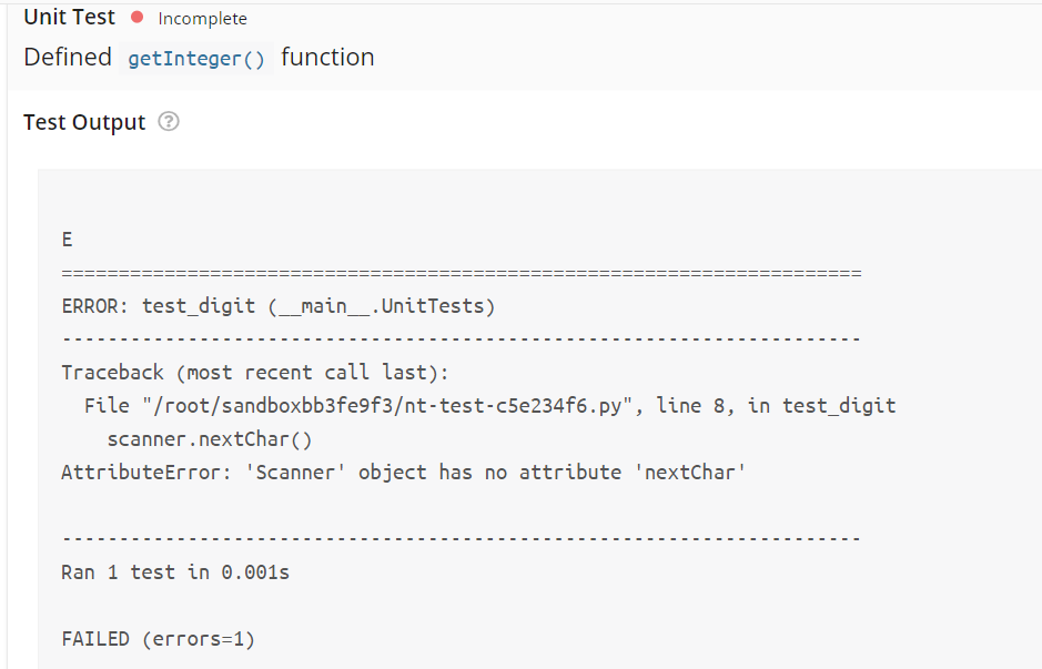 Solved Complete the class located in scanner.py needed to | Chegg.com