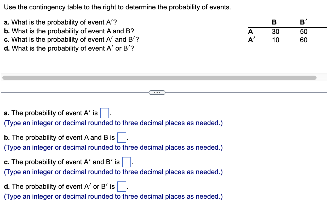 Solved Use the contingency table to the right to determine | Chegg.com