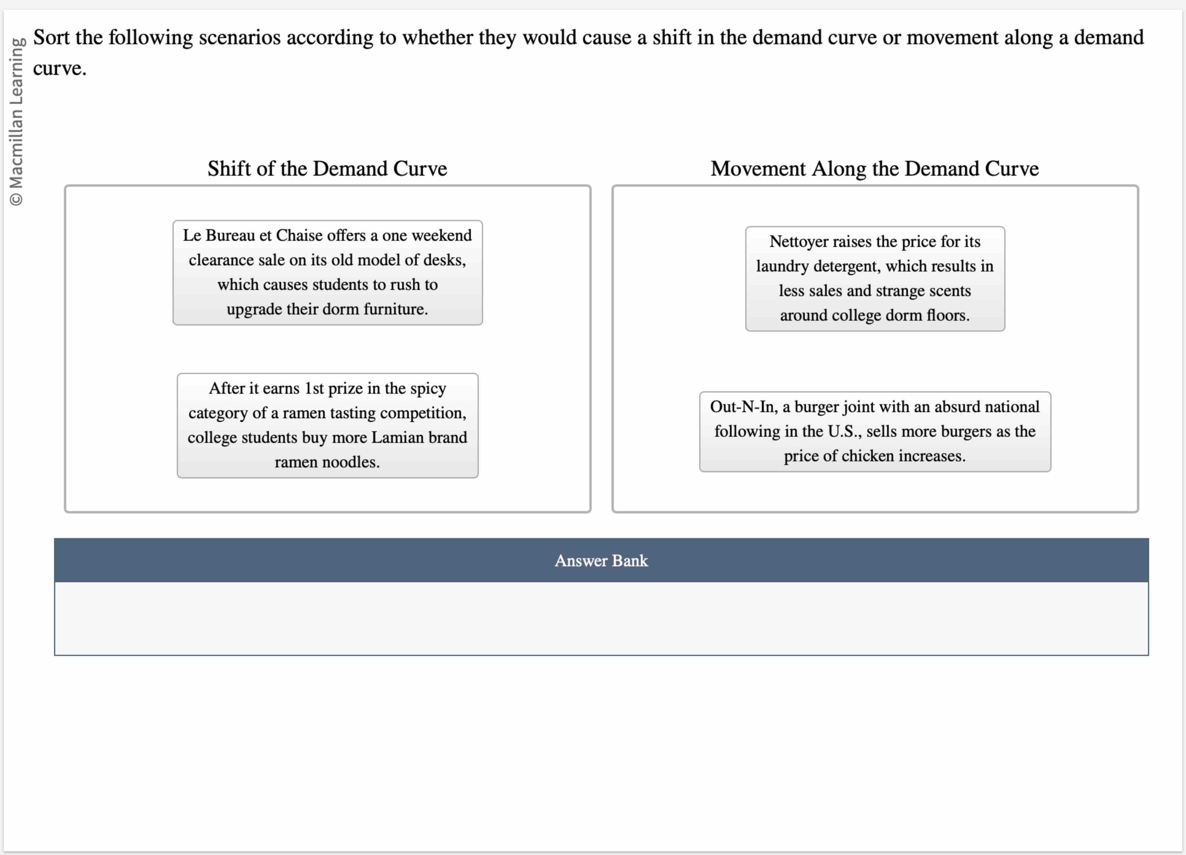 Solved bort the following scenarios according to whether | Chegg.com