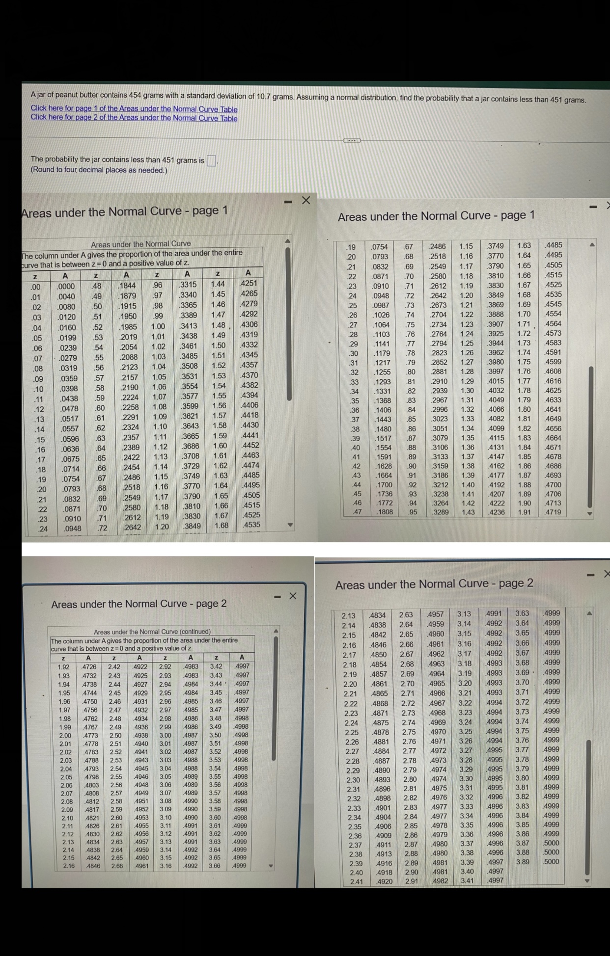 Solved A jar of peanut butter contains 454 grams with a | Chegg.com