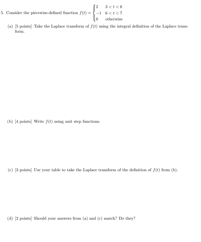 Solved 5. Consider the piecewise-defined function | Chegg.com