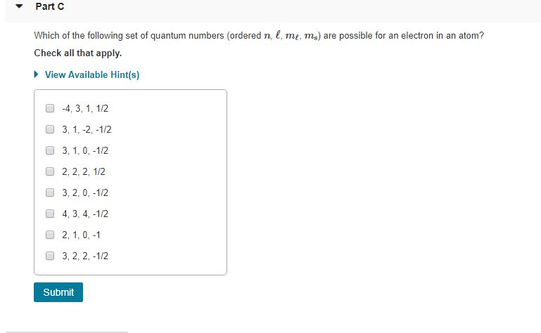 Solved To learn the restrictions on each quantum number. | Chegg.com