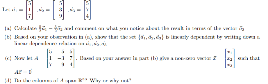 Solved Let a 5 1 5 7 = 5 -3 ,az 9 ,012 11 (a) Calculate žai | Chegg.com