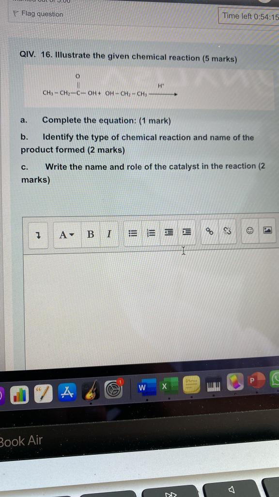 Solved QIV. 16. Illustrate the given chemical reaction (5 | Chegg.com