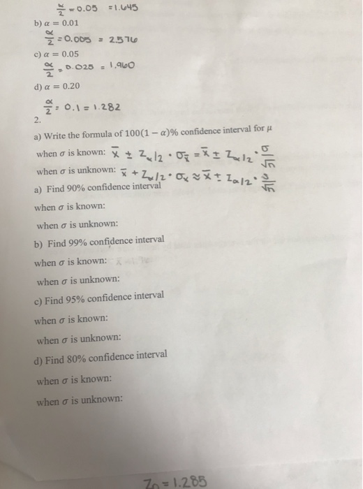 Solved 2. d) α α 0.20 : Ole .282 2. a) Write the formula of | Chegg.com
