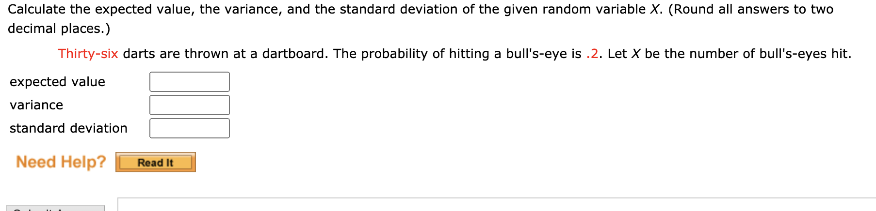 Solved Calculate The Expected Value The Variance And The