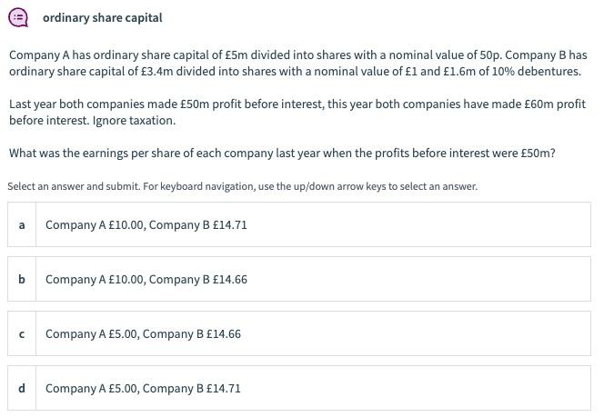 Solved ordinary share capital Company A has ordinary share | Chegg.com