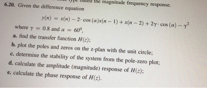 Solved l type based the magnitude frequency response. 6.20. | Chegg.com