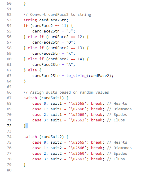 Solved I'm having trouble with the spacing of the cards in | Chegg.com