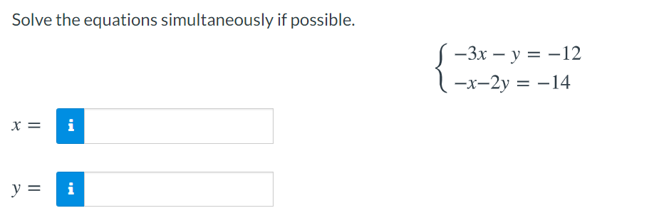Solved Solve the equations simultaneously if possible. S –3x | Chegg.com