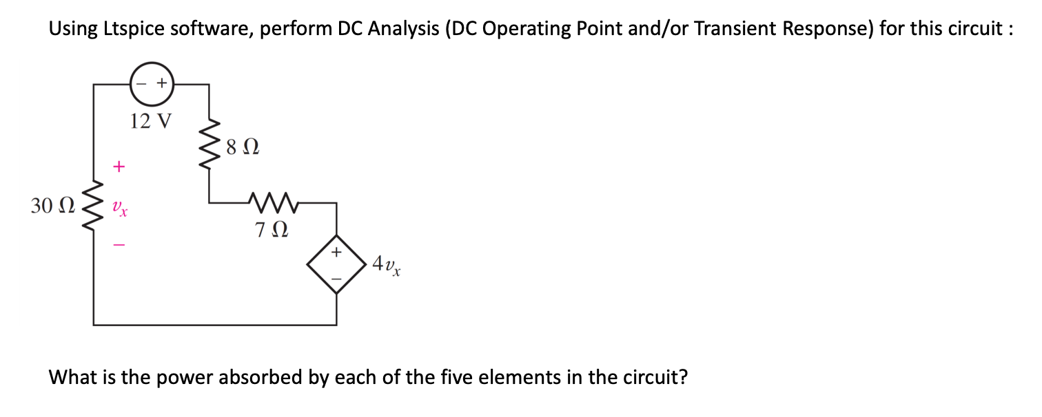 Solved Using Ltspice software, perform DC Analysis (DC | Chegg.com