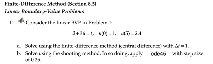 Solved Finite-Difference Method (Section 8.5) Linear | Chegg.com