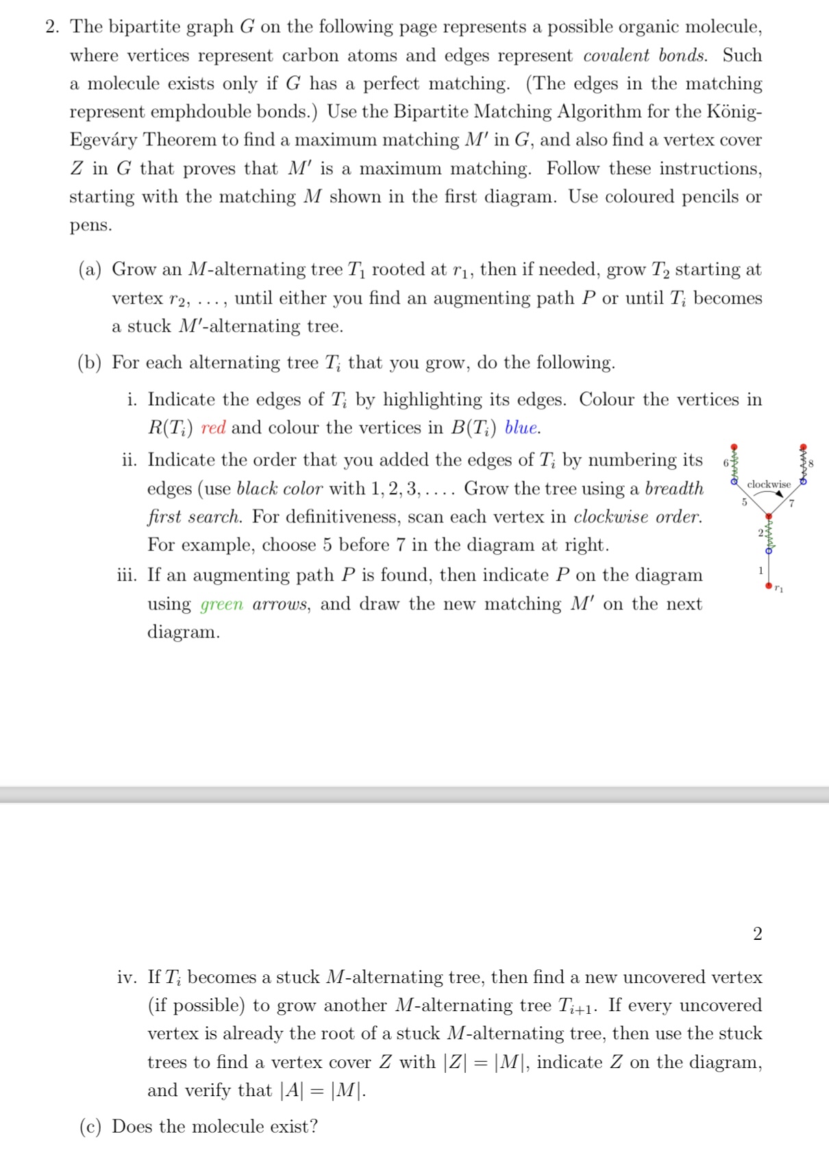 Solved 2. The bipartite graph G on the following page | Chegg.com