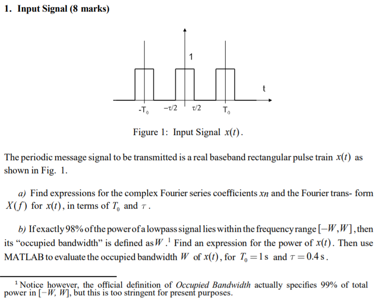 Solved The periodic message signal to be transmitted is a | Chegg.com