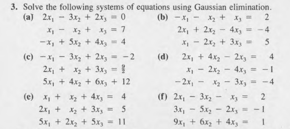 Solved 3. Solve the following systems of equations using | Chegg.com Solved 3. Solve the following systems of equations using | Chegg.com