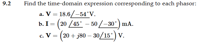 Solved Find the time-domain expression corresponding to each | Chegg.com