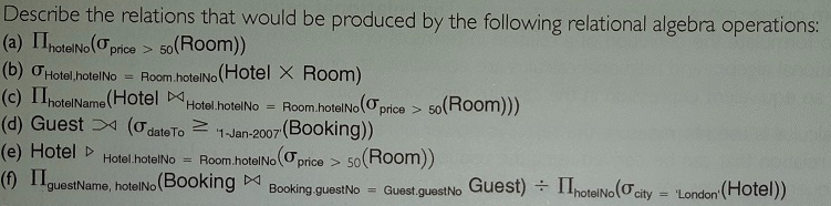 Solved The following tables form part of a database held in | Chegg.com