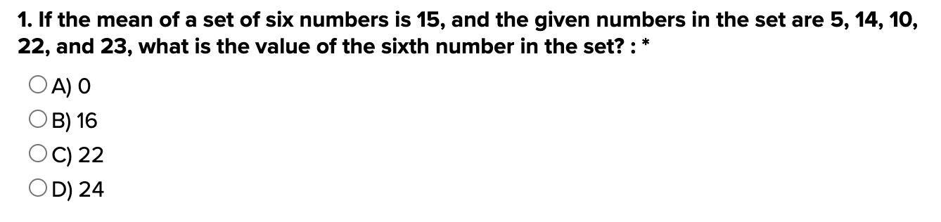 Solved 1. If the mean of a set of six numbers is 15 , and | Chegg.com