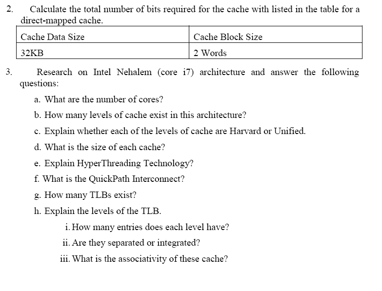 Solved 2. Calculate the total number of bits required for | Chegg.com
