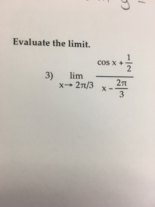 Solved Evaluate the limit. COS X + 2 3) lim 3 | Chegg.com