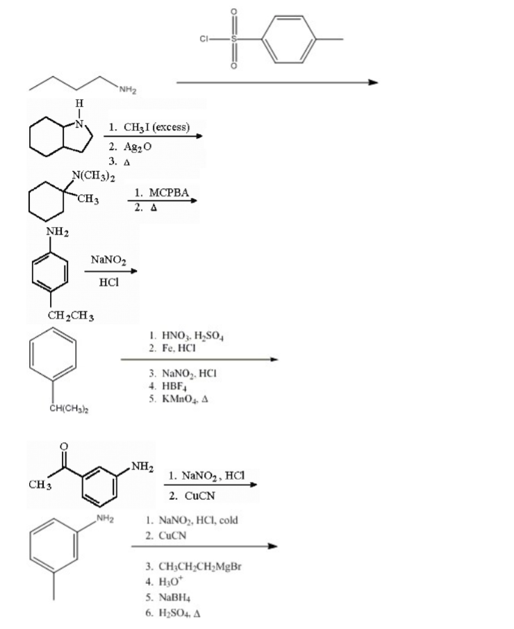 Solved +HCl +H−Cl +CH3NH2 catalyst H+ 1. HNO3,H2SO4 2. | Chegg.com