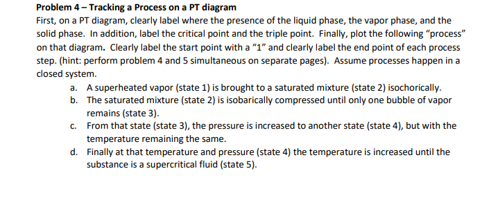 Solved Problem 4 - Tracking a Process on a PT diagram First, | Chegg.com