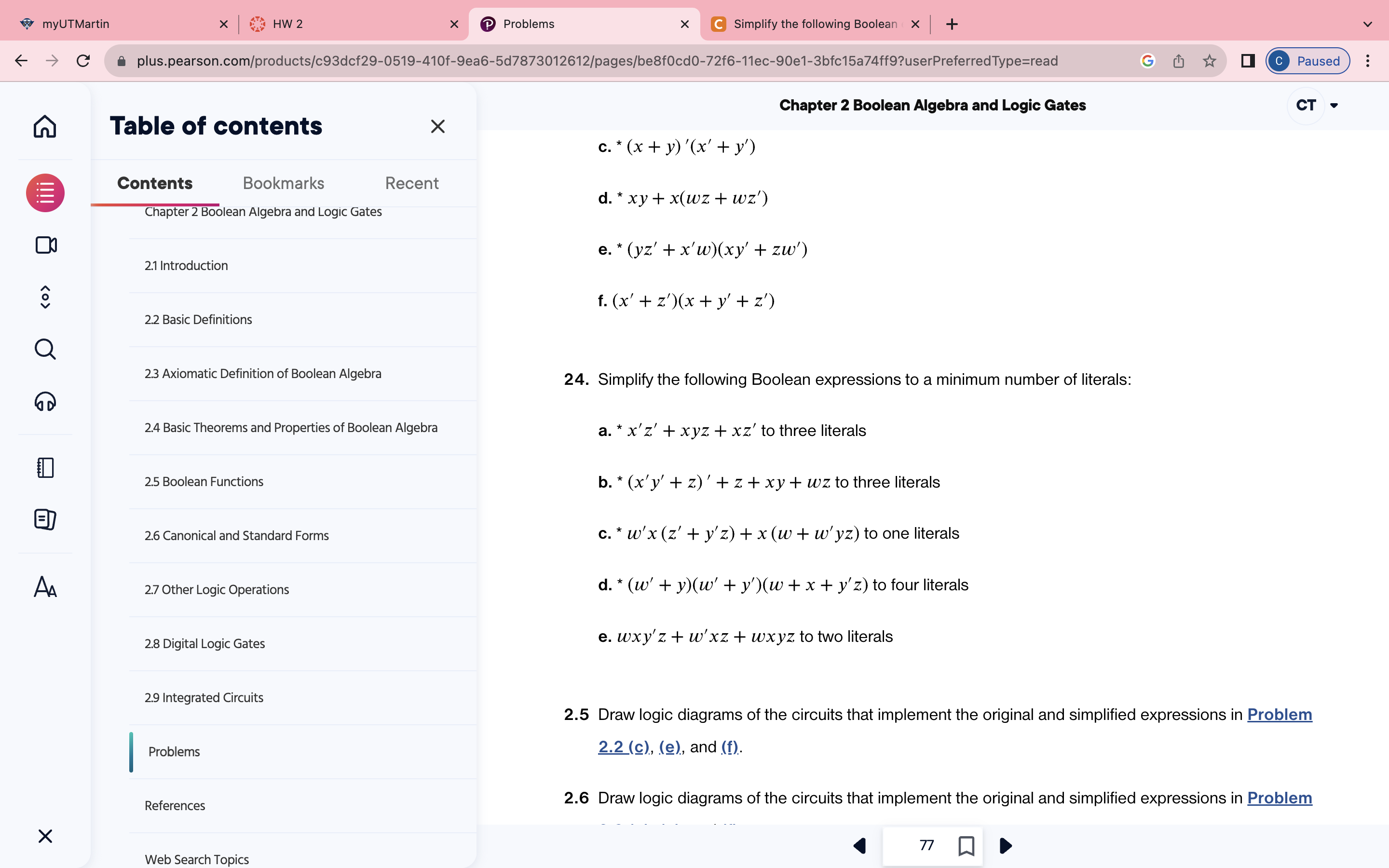Solved Simplify the following Boolean expressions to a | Chegg.com
