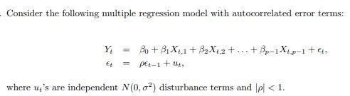Consider the following multiple regression model with | Chegg.com