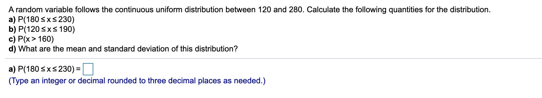 Solved A random variable follows the continuous uniform | Chegg.com