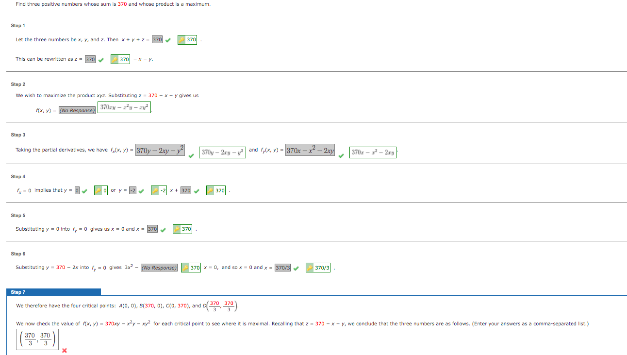 Solved Find three positive numbers whose sum is 370 and | Chegg.com