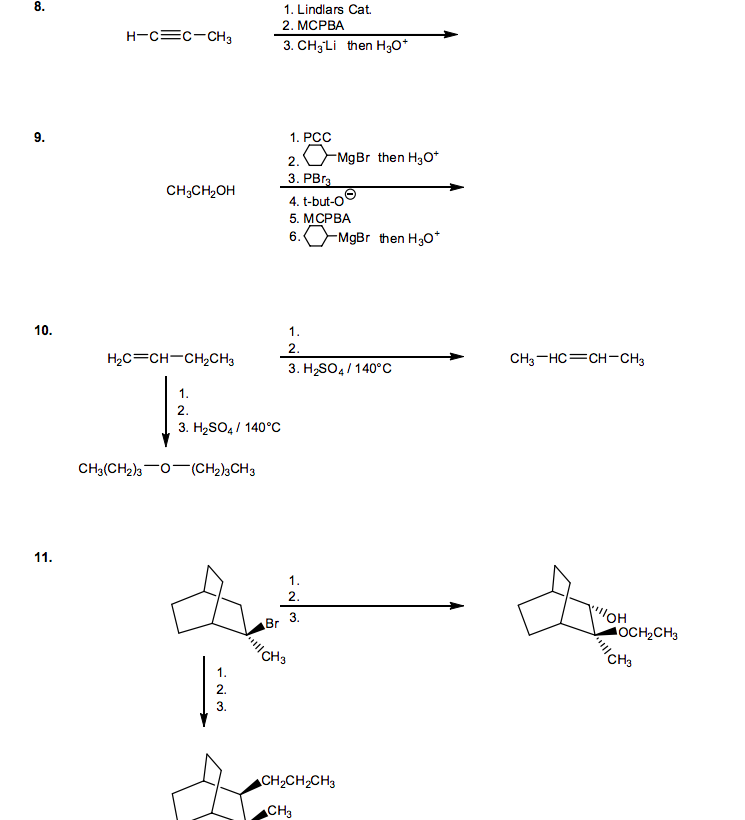 Solved 1. Lindlars Cat. 2. MCPBA H-CEC- CH3 3. CH3Li then | Chegg.com