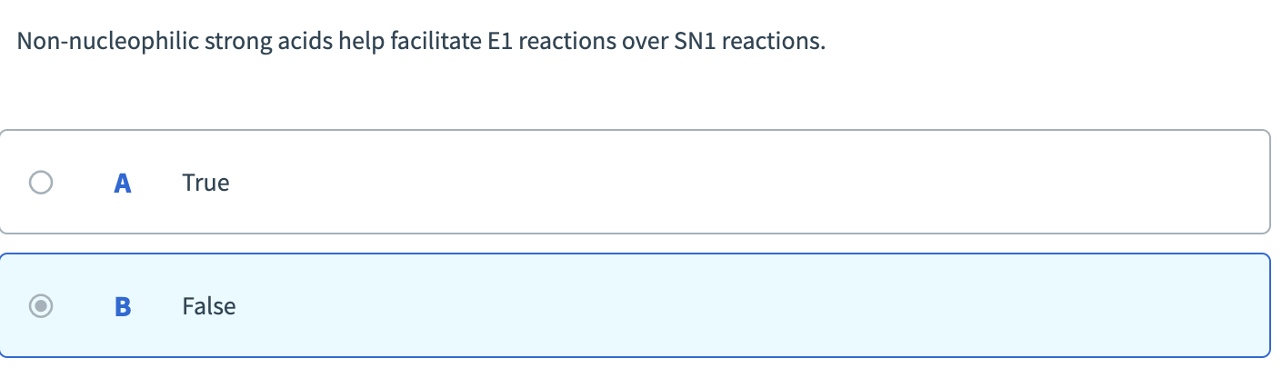 Solved Non-nucleophilic strong acids help facilitate E1 | Chegg.com