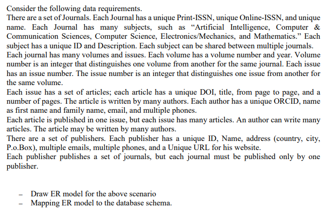 Solved Consider the following data requirements. There are a | Chegg.com