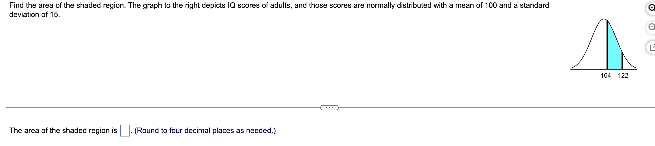 Solved The area of the shaded region is (Round to four | Chegg.com