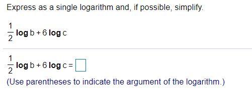 Solved Express as a single logarithm and, if possible, | Chegg.com