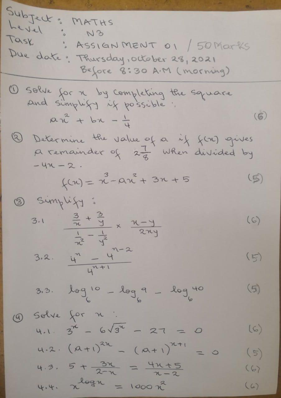 Solved solve for x by completing the square and simplify | Chegg.com